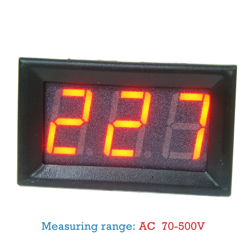 AC 70 500V Digital Voltmeter LED Display Panel 2 Wire Volt Voltage Test ...