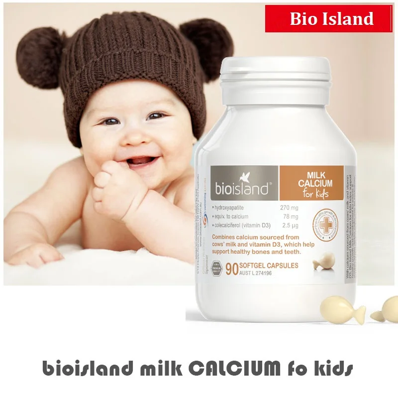 Australia Bio Island MILK CALCIUM Vitamin D 90 capsules for Baby ...
