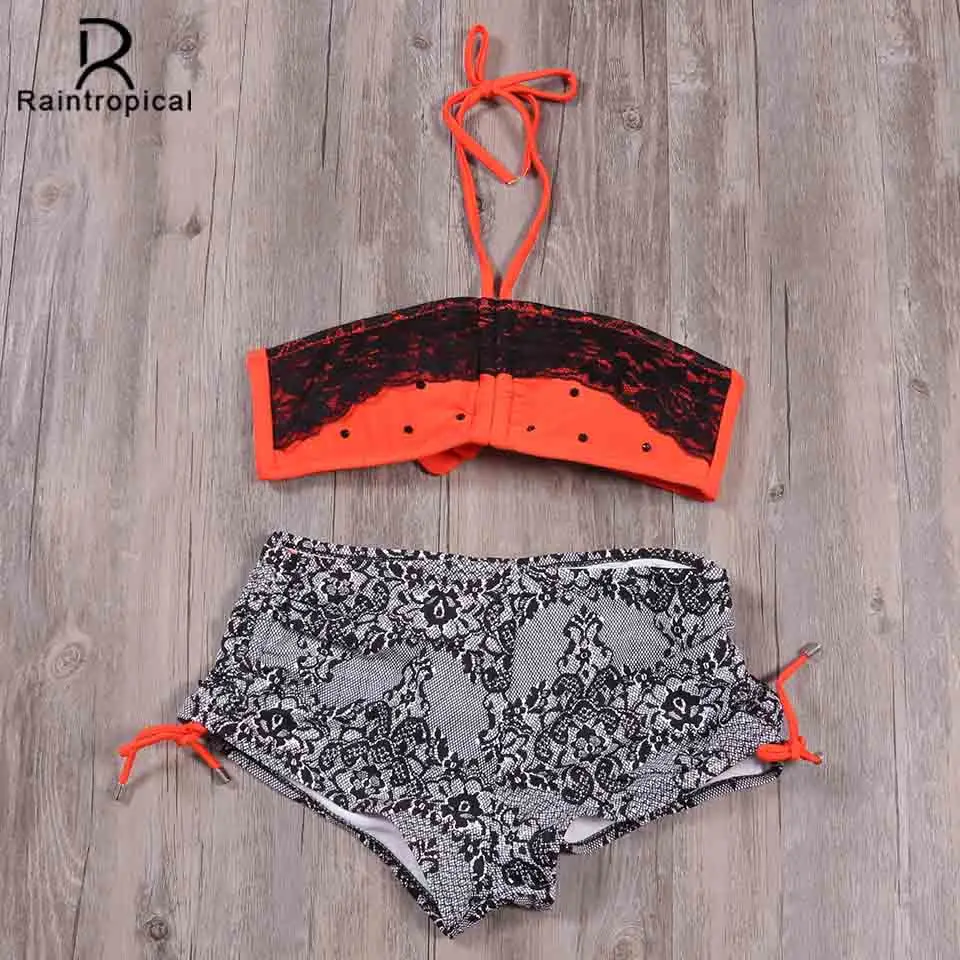 Raintropical 2019 Sexy High Neck Halter Crop Bikinis Women Swimsuit ...