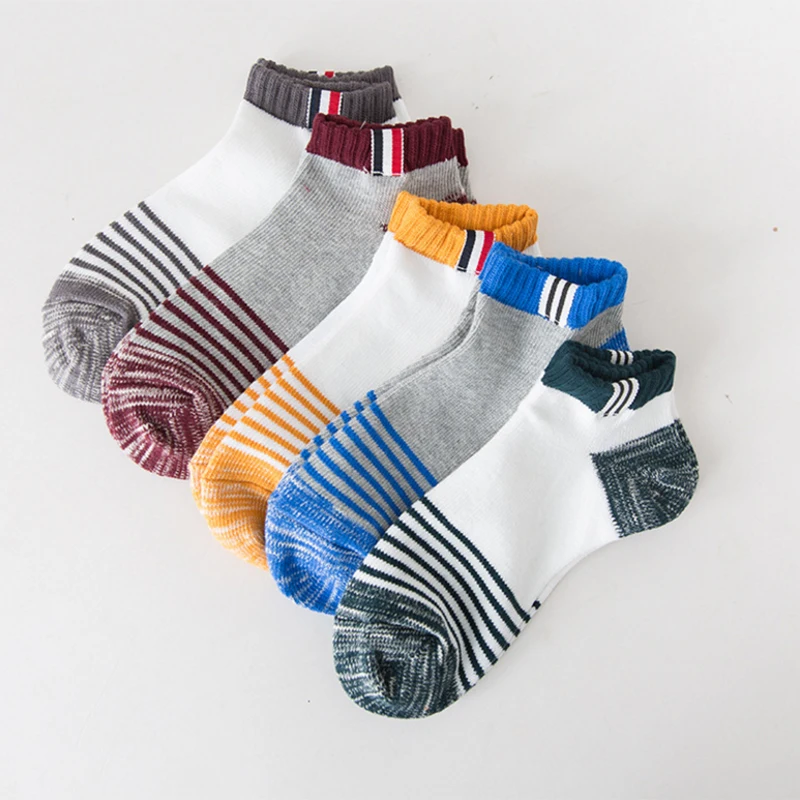 5pair/lot Solid Color Socks Cotton Men Fashion personality Double ...