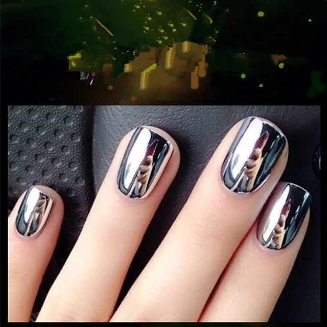 1PCS Metallic Nail Polish Silver Mirror Effect Nail Varnish Nail Art ...