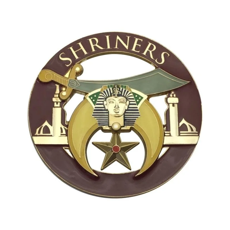 3" Masonic Car Emblem Gold Multi Colors 3D Shriner Mason Auto Truck ...