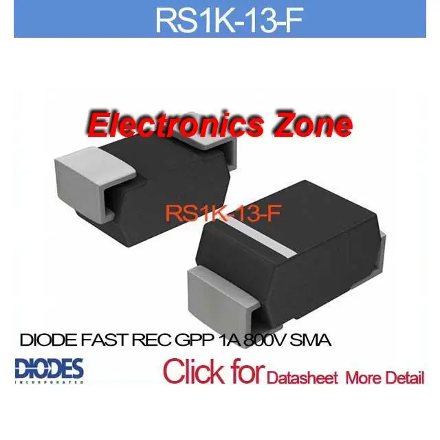 Rs1k 13 f diodos rápida REC GPP 1A 800 V SMA RS1K 13 F|diode impedance ...