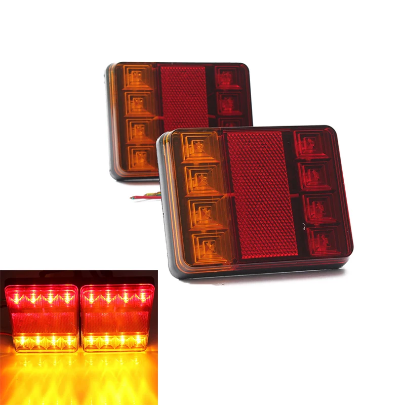 1 Pair DC 12V Truck Trailer Rear Light Waterproof Warning Lights ...