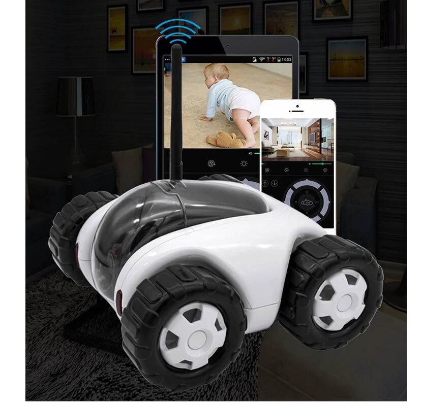 P2p Wireless Ip Cameras Mini Car Tank Robot Type Home Security Moving ...