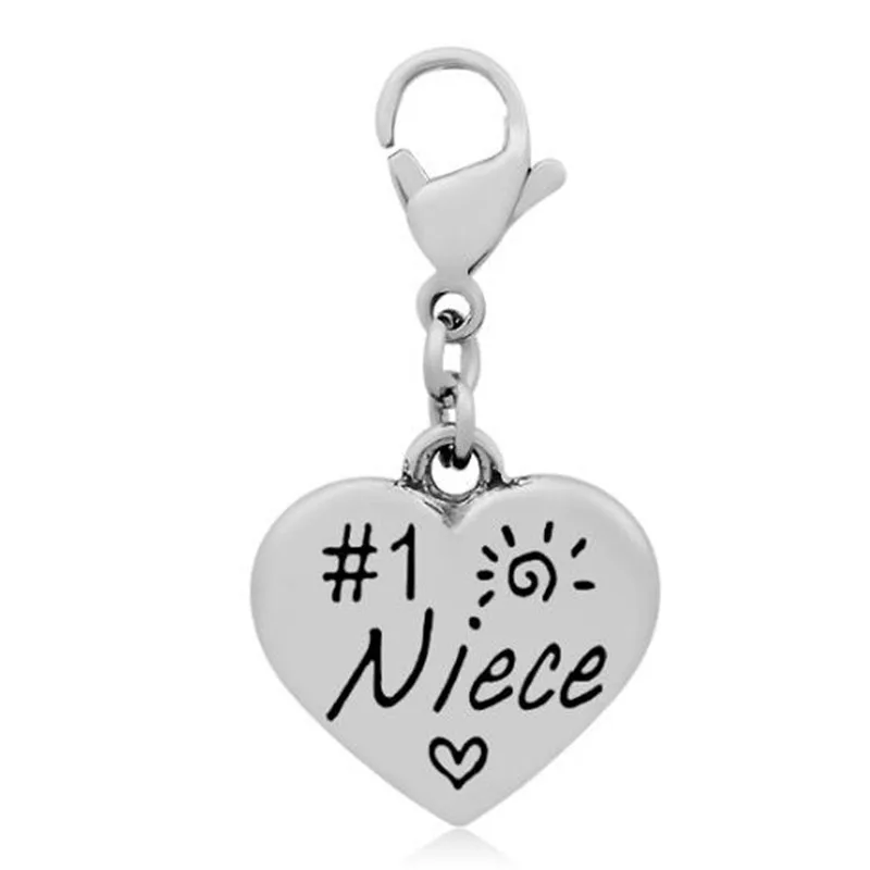 Stainless Steel Love Heart Charm Engraved #1 Niece Grandma Daughter ...