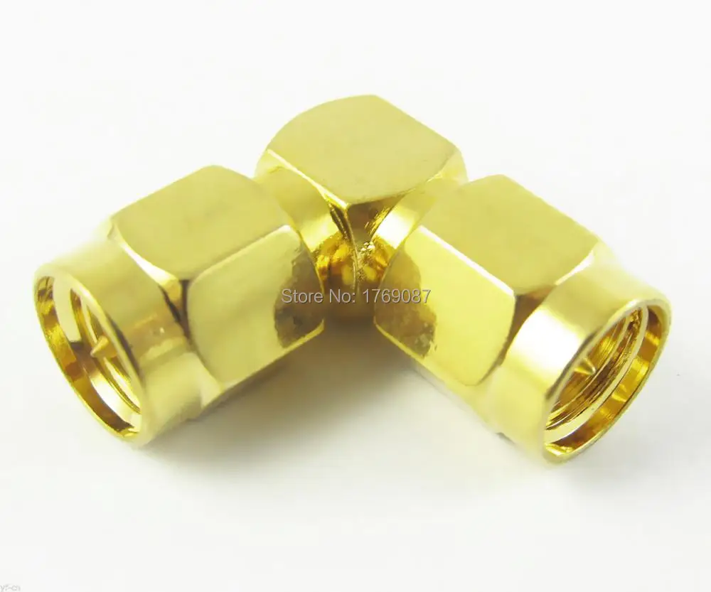 100PCS SMA Male to SMA Male Right Angle In Series RF Coaxial Adapter ...