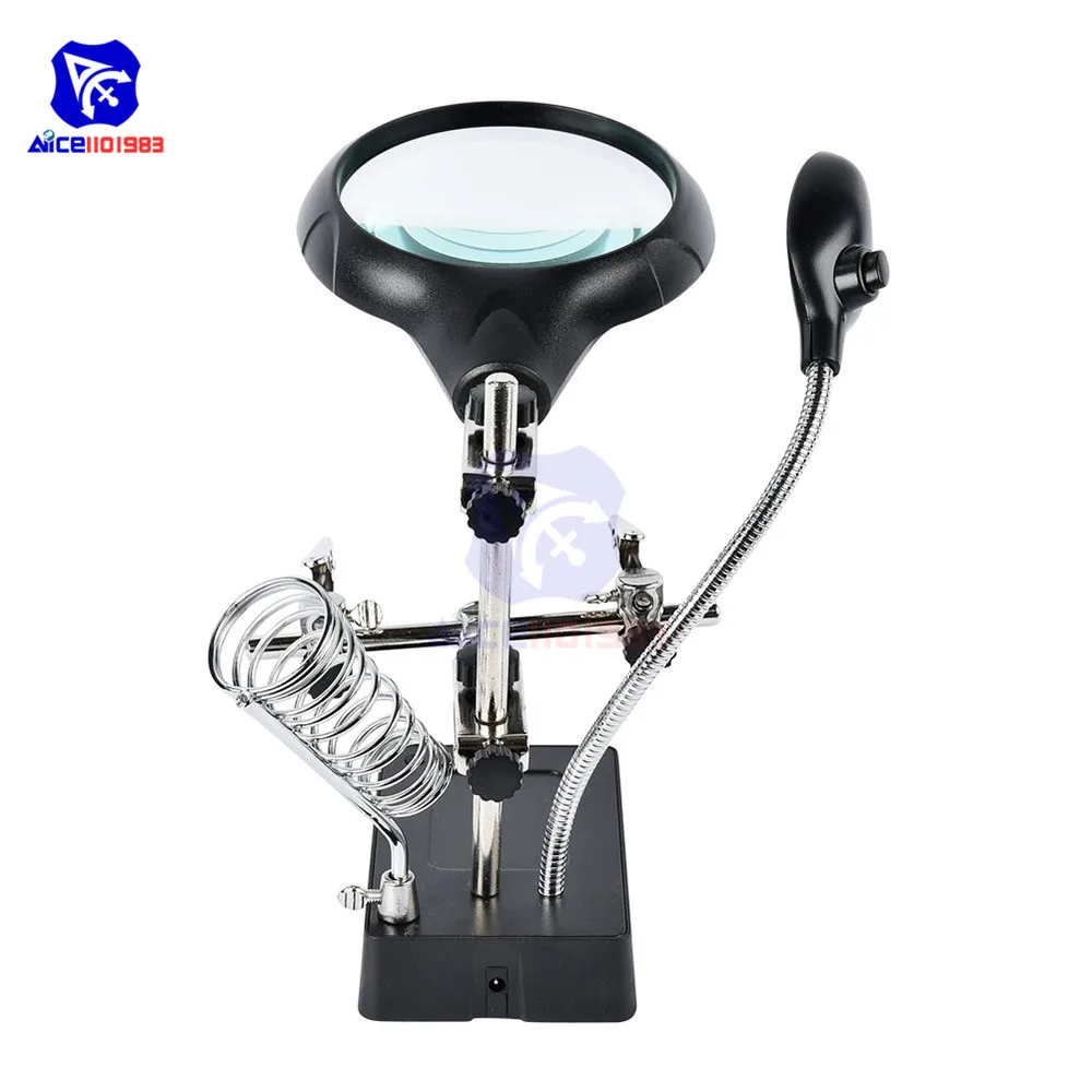 【KAMDSS015】MG16129-C Welding Magnifying Glass 5 LED Auxiliary Clip ...