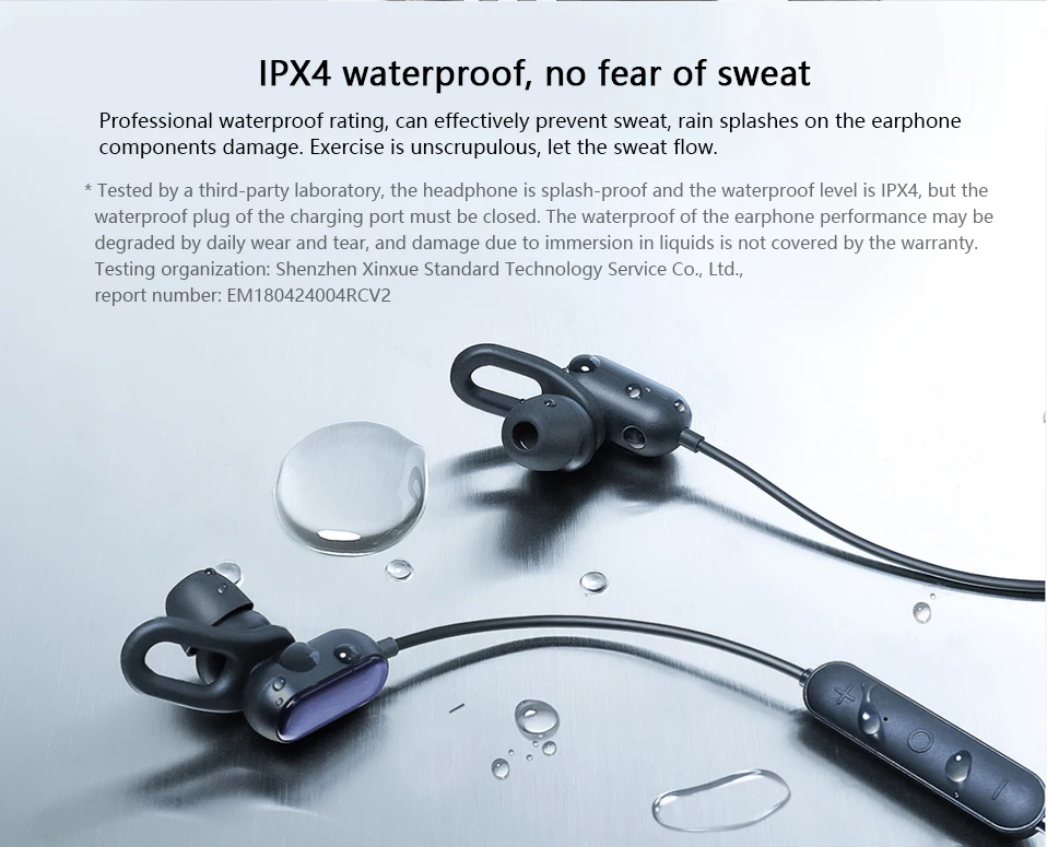 Оригинальные Xiaomi mi Bluetooth наушники IPX4 водонепроницаемые спортивные беспроводные ...