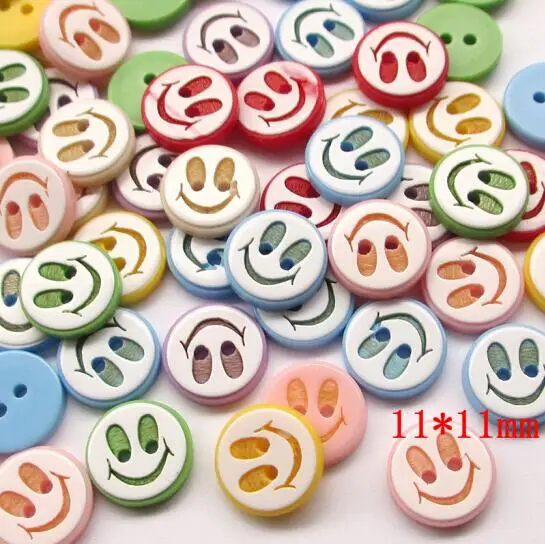 NEW DIY 100X Smiley face Round Buttons Mix color sewing scrapbooking ...