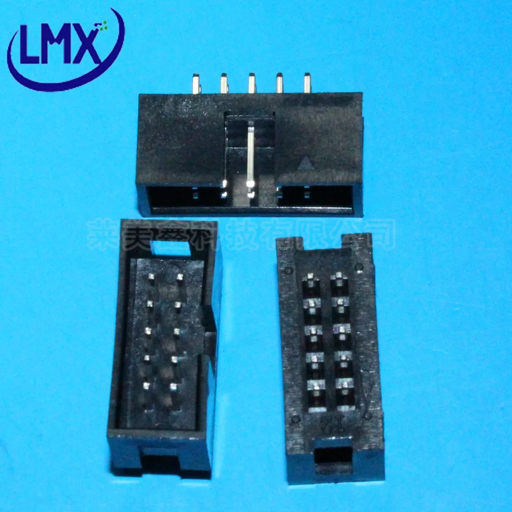 20pcs Dc3 10pin 2.54mm Double Row Straight Pin 2*5pin Shrouded Male ...