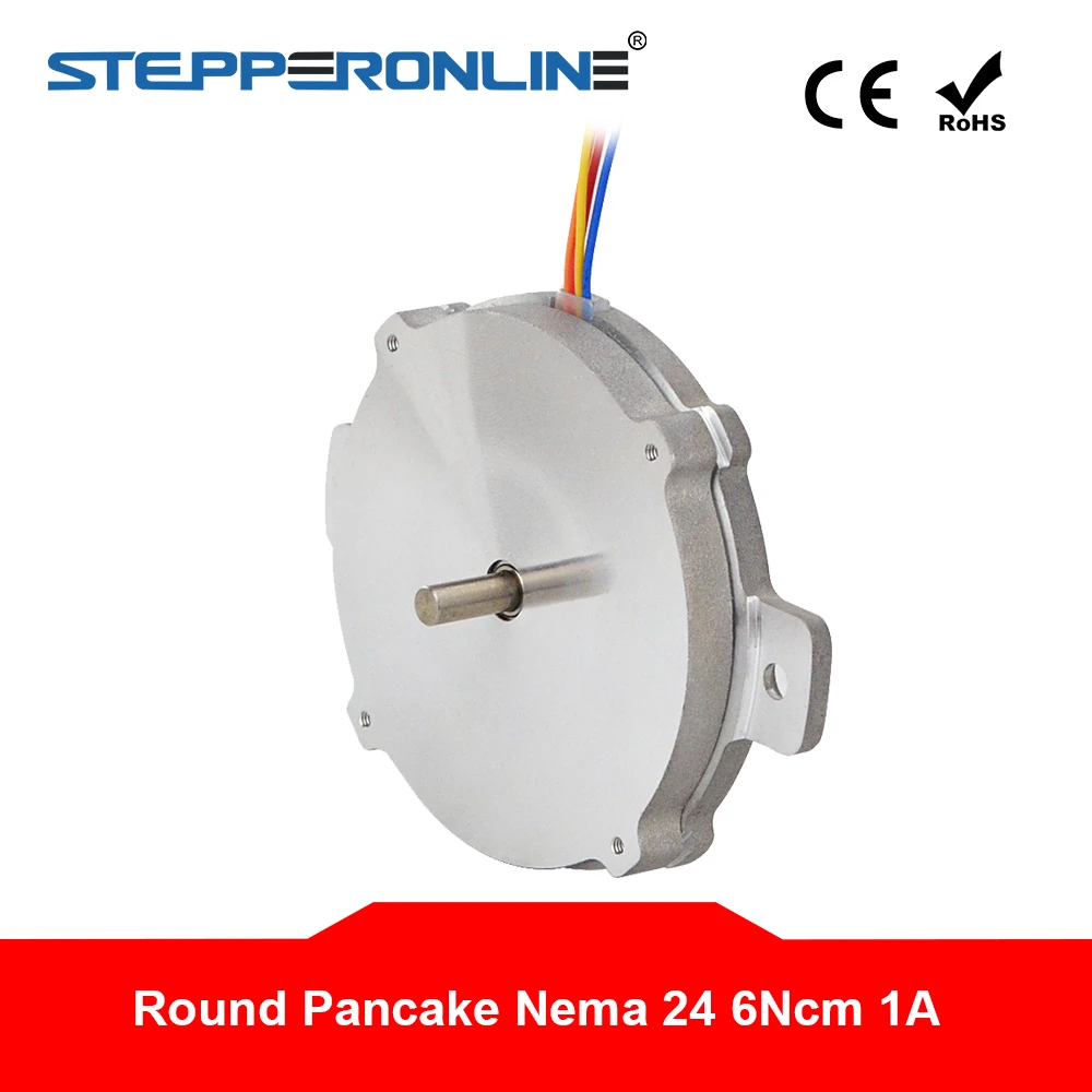 Round Pancake Nema 24 Stepper Motor Bipolar 1.8deg 6ncm(8.498oz.in) 1a ...