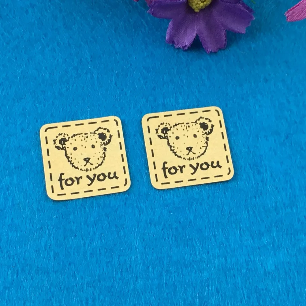 Wholesale Cute teddy bear labels kraft paper sticker labels"for you ...