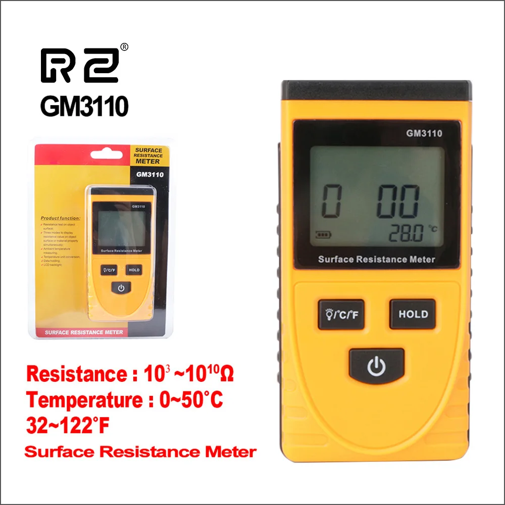 RZ Surface Resistance Meter Handheld Earth Resistance Tester Measuring ...