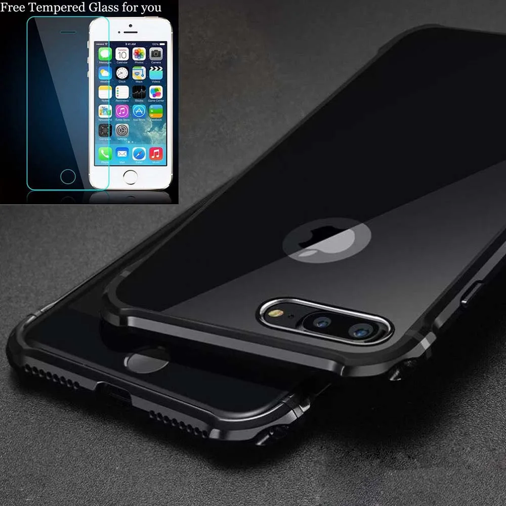 For iPhone 7 7Plus Bumper Case Luxury High Light Aluminium Metal Bumper ...