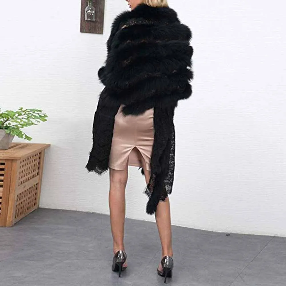 Lace Splice Fur Scarf Sexy Ladies Imitation Mink Fur Fox Fur Collar ...
