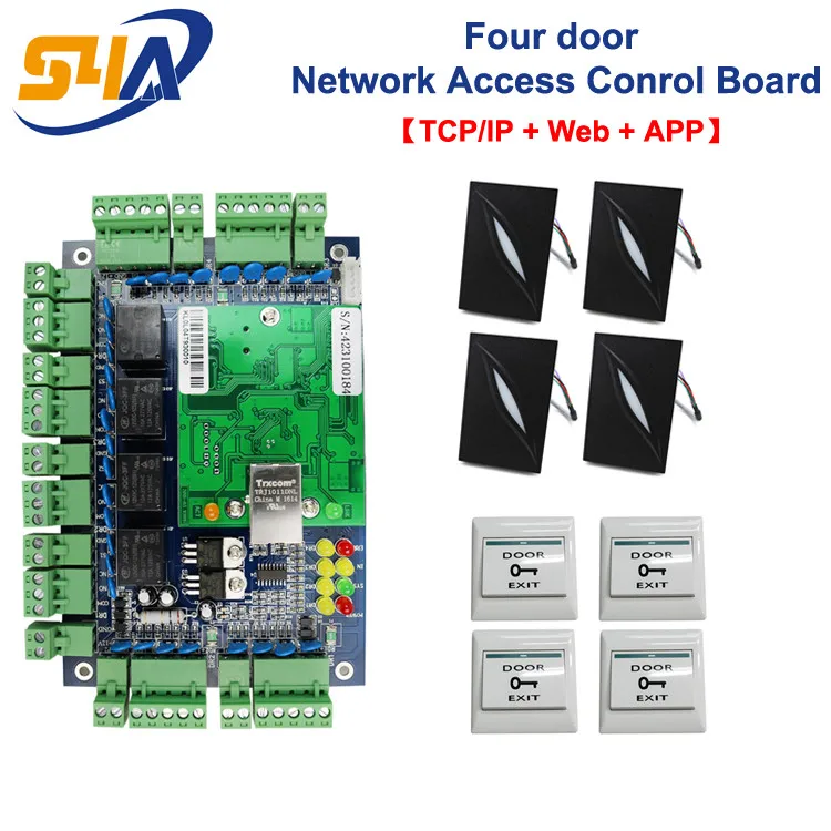 Security Network Rfid Access Control Board For 4 Doors With Kr101 Rfid ...