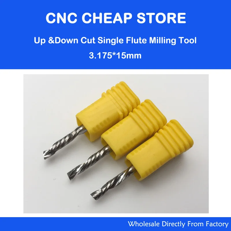 Up Down Cut 3.175x15MM Single Flute AAA Solid Carbide CNC Router ...