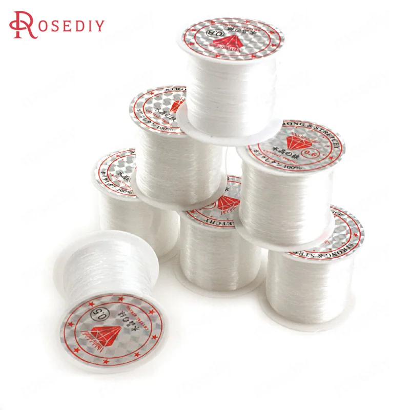 2 Rolls 0.2mm 0.25mm 0.3mm 0.4mm 0.5mm 0.6mm 0.8mm White Nylon Crystal ...