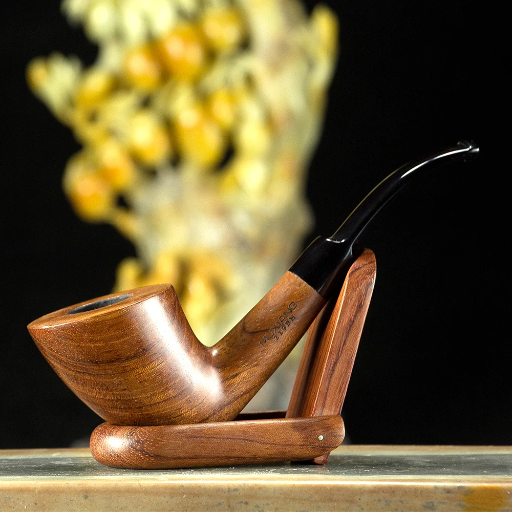 Rose Wood Pipe 9mm Filter Smoking Pipe Bent Rosewood Tobacco Pipe with ...