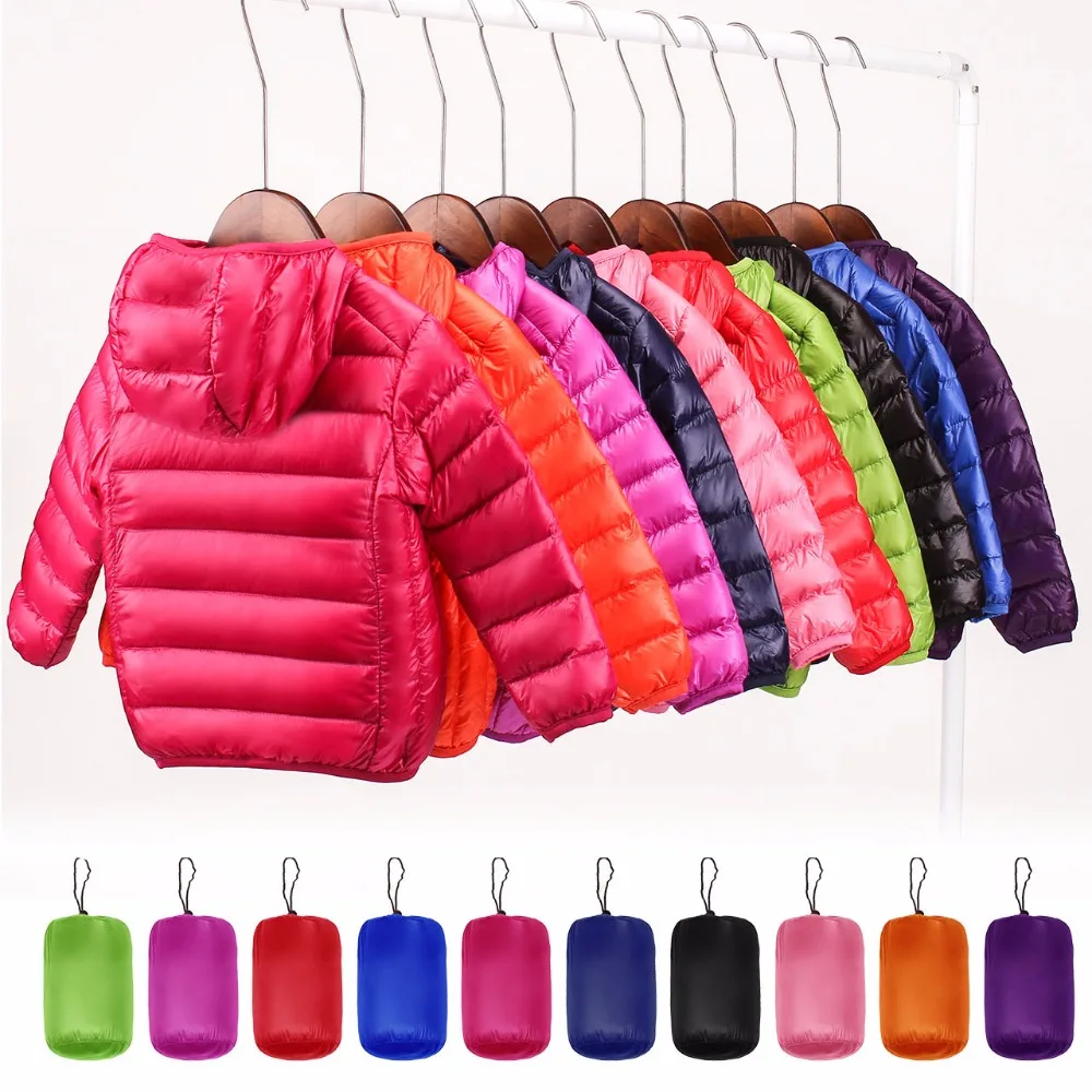 KIDS-Brand-Ultra-Light-90-White-Duck-Down-Hooded-Jacket-Lightweight ...