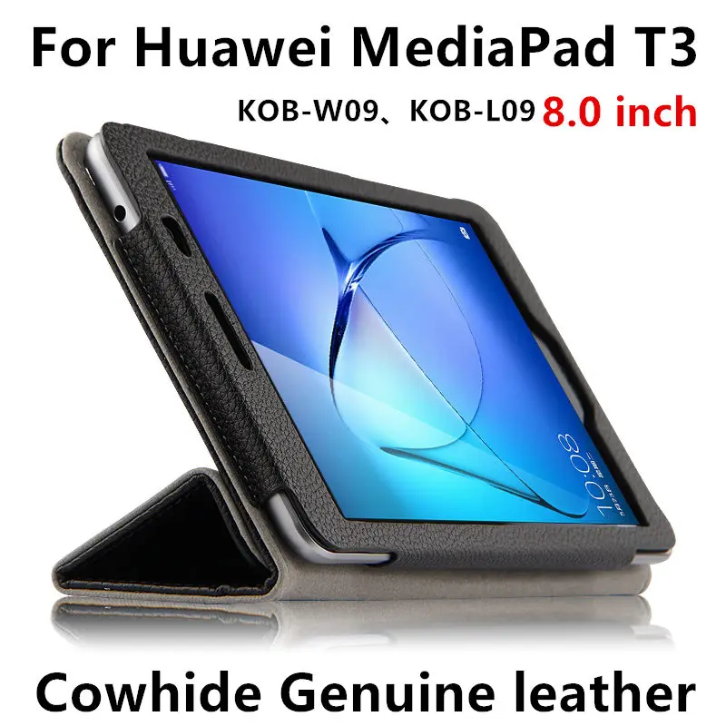 Case Cover Cowhide For Huawei MediaPad T3 Sleeve Honor Play Tablet 2 8 ...