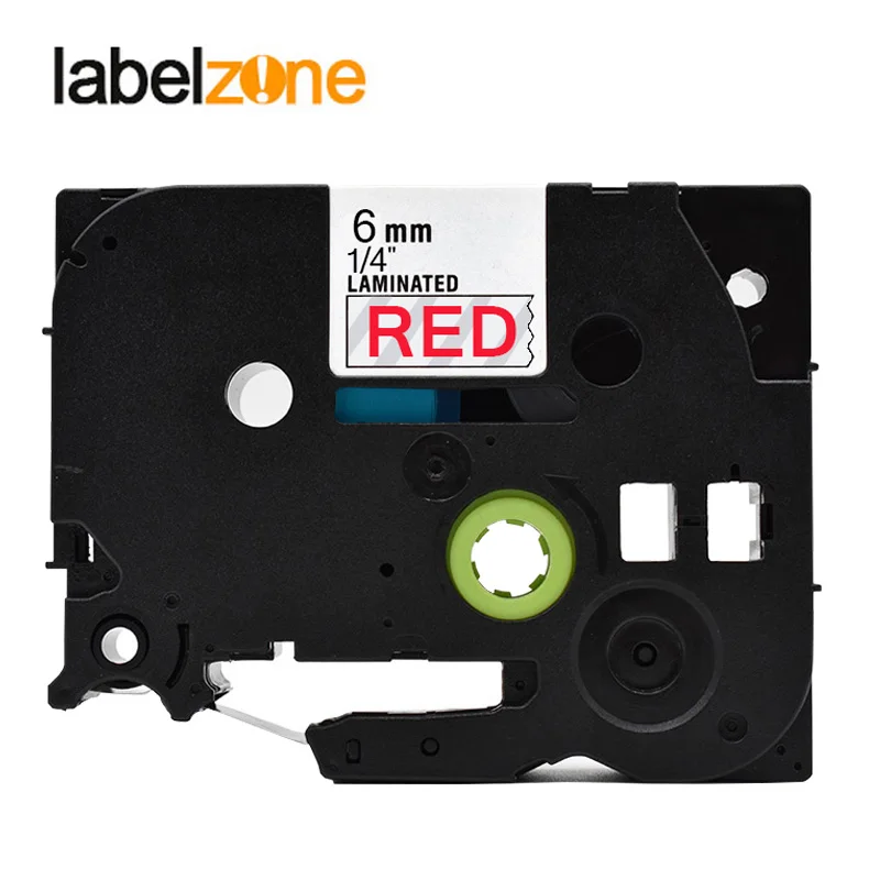 6mm Red on clear tze112 호환 형제 p touch 프린터 tze 112 tz112 tz 112 tz tze ...
