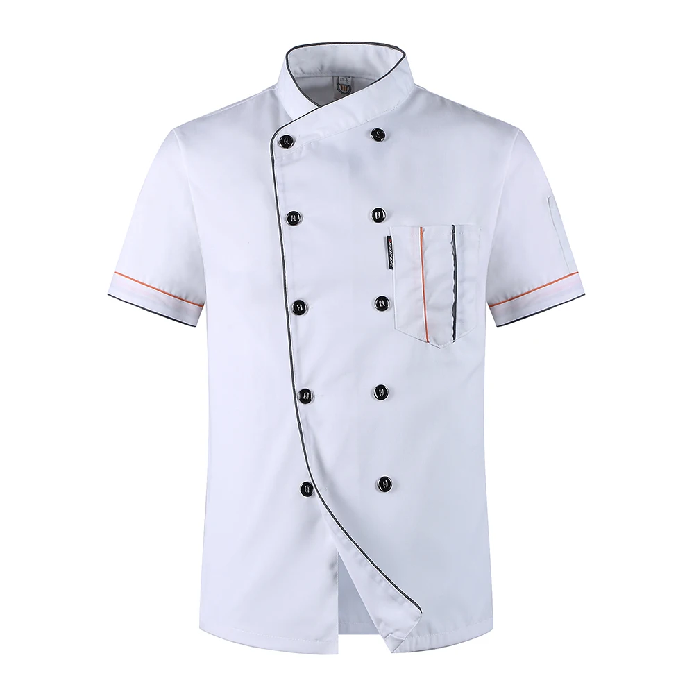 Summber Short sleeved White Double breasted Chef Uniform Jacket ...