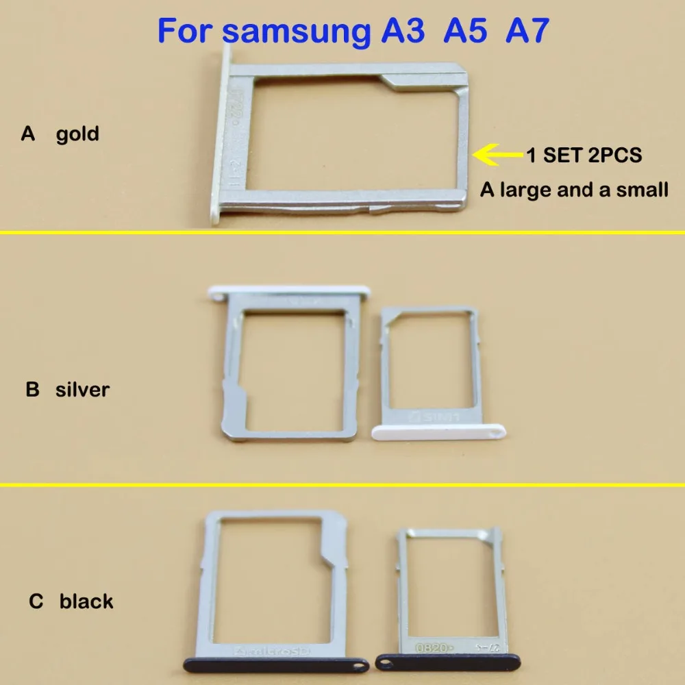 YuXi 1Set SIM Card Slot Holder for Samsung Galaxy A3 A5 A7 Micro SD ...