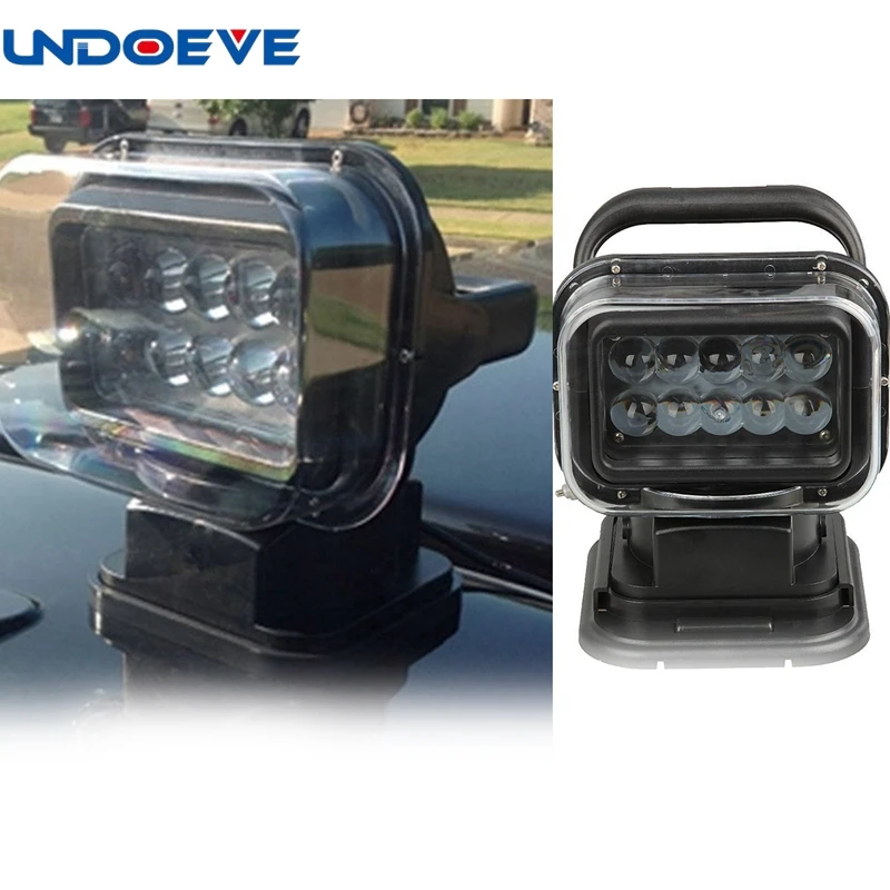 1pcs 12v 24v 50w LED Rotating Remote Control Work Light Spot for Jeep ...