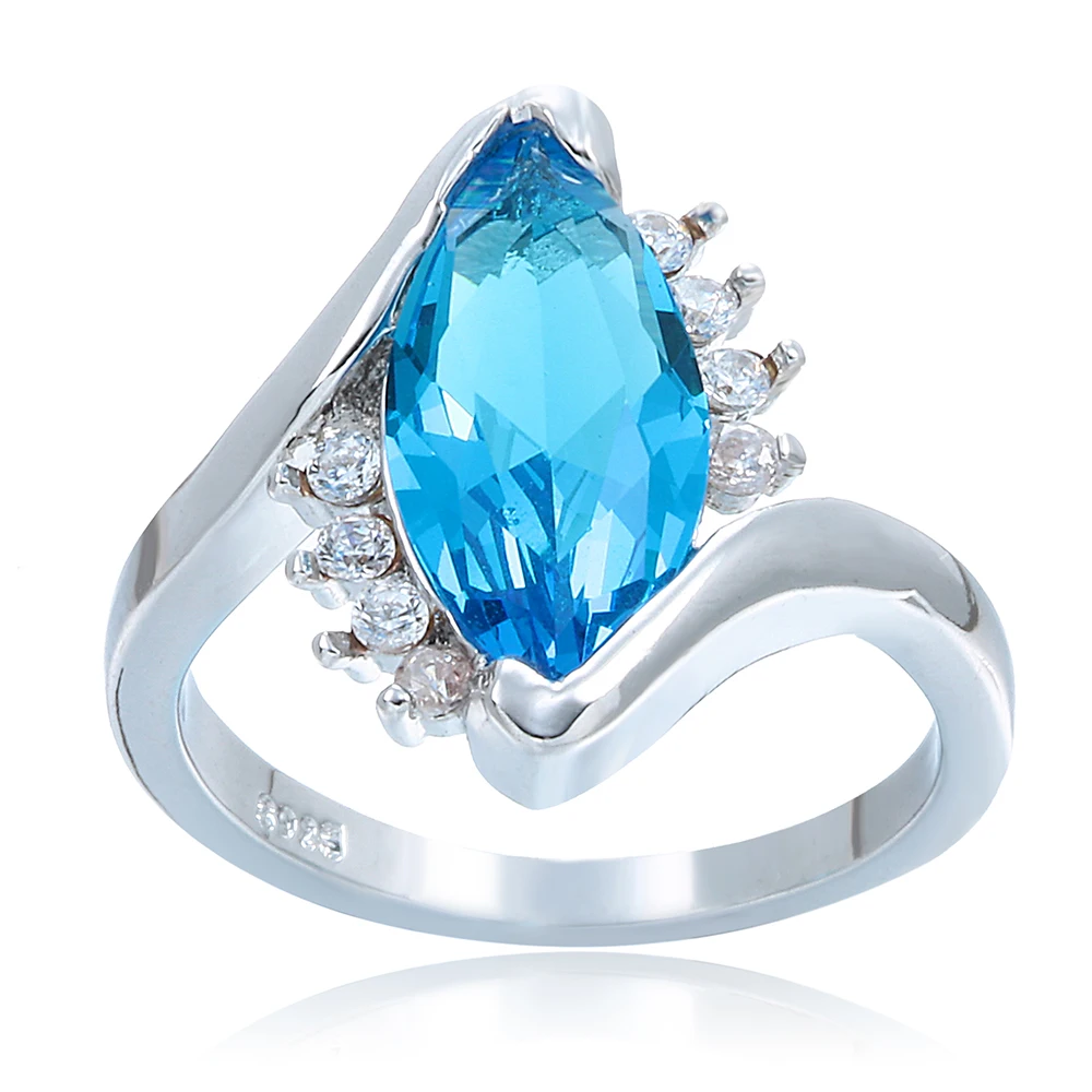 Anillos de gemas azules únicos para mujer anillo de moda elegante y a ...
