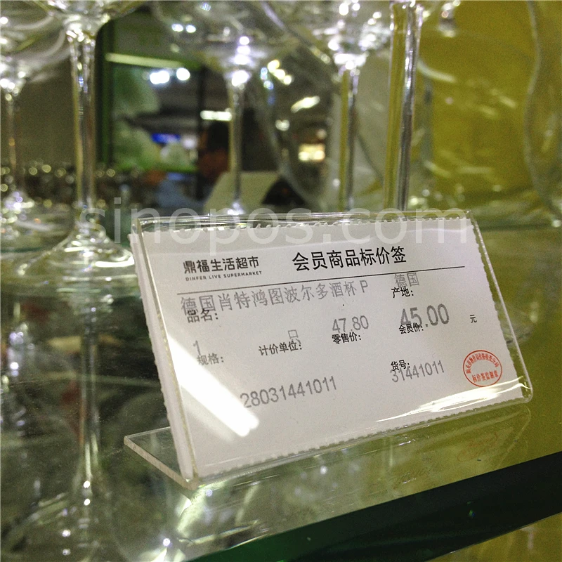 Crystal Clear Acrylic Sign Holder Slanted L Display, counter table ...