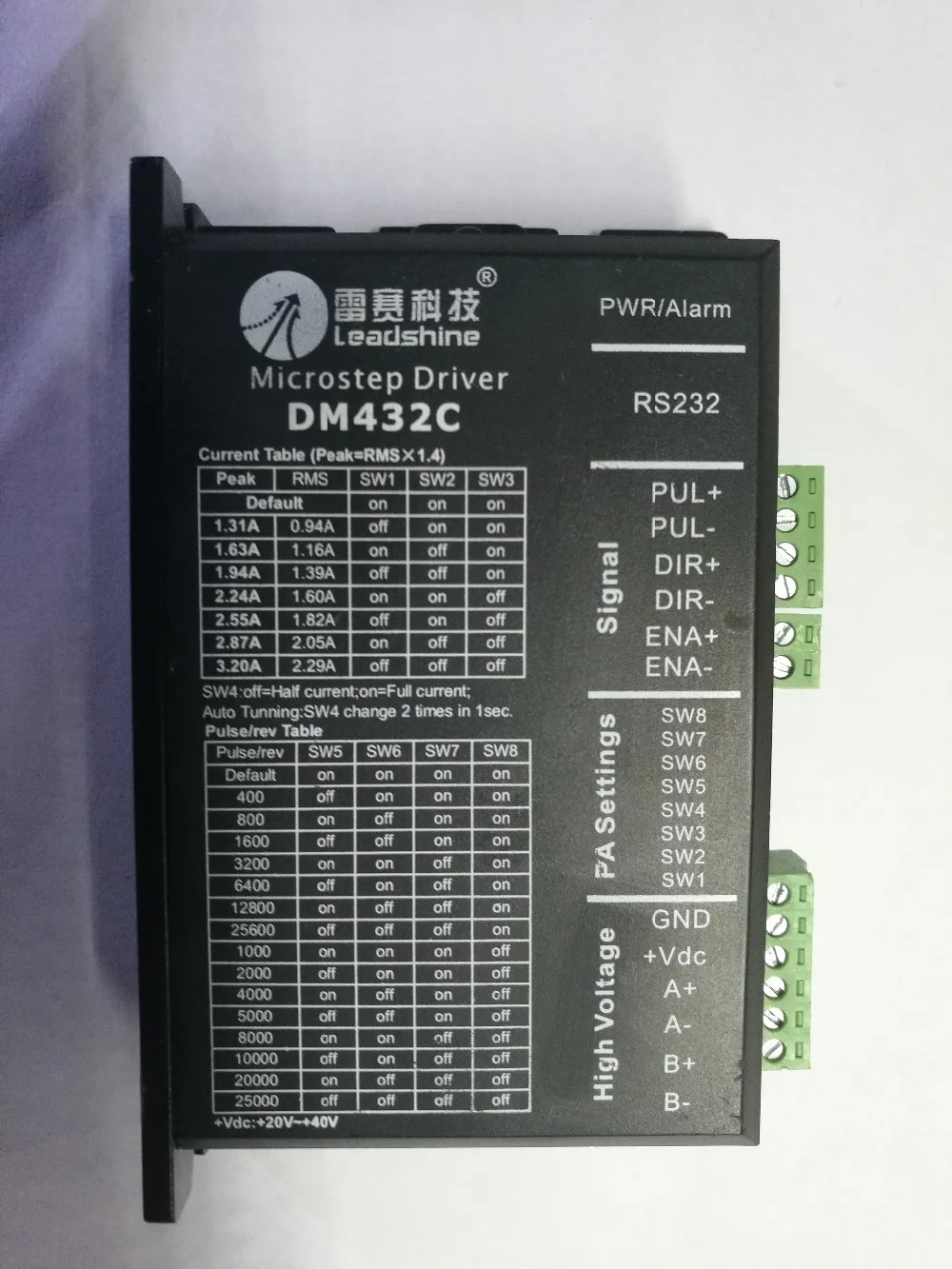 Leadshine Unidad microstepping de 2 fases DM432C 40VDC 0.1A a 3.2A ...