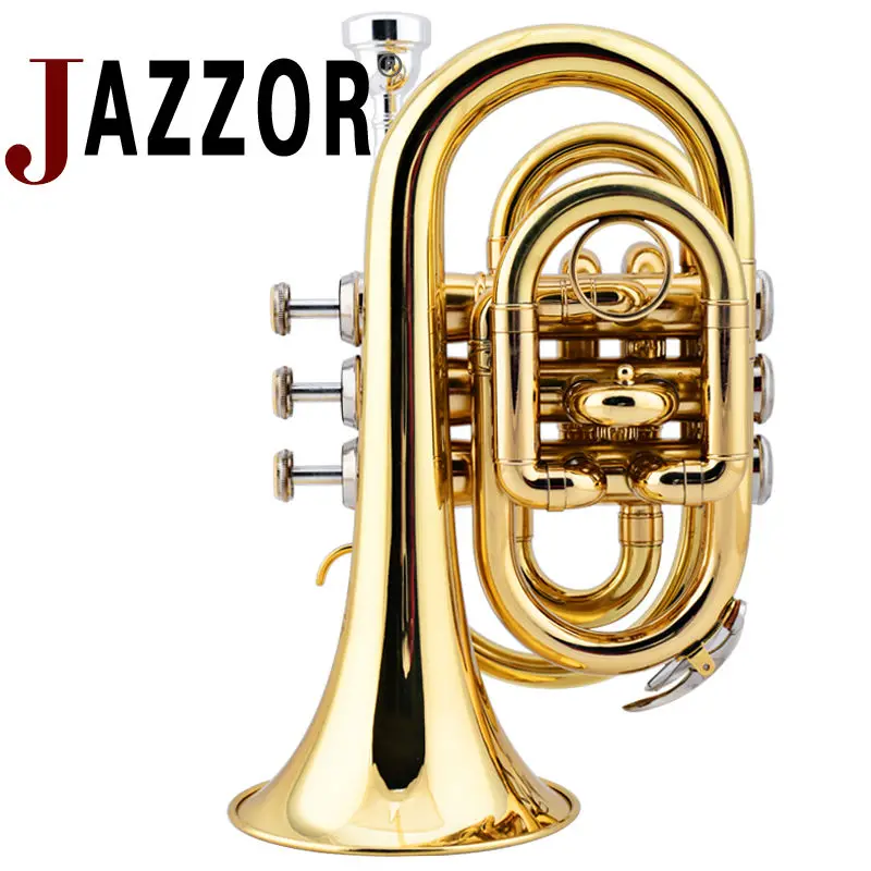 High Quality Jazzor Professional Cornet Jzht-300 B Flat Gold Lacquer Bb ...