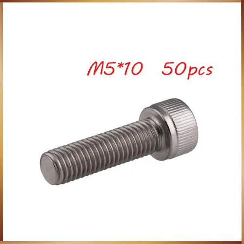 M5 screws m5 bolt 50pcs/Lot Metric Thread DIN912 M5x10 mm M5*10 mm 304 ...