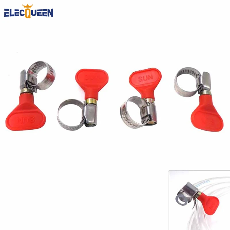 4pcs/lot,Butterfly Stainless Steel Mini Pipe Clamp Hose Clamps Clip Fit ...