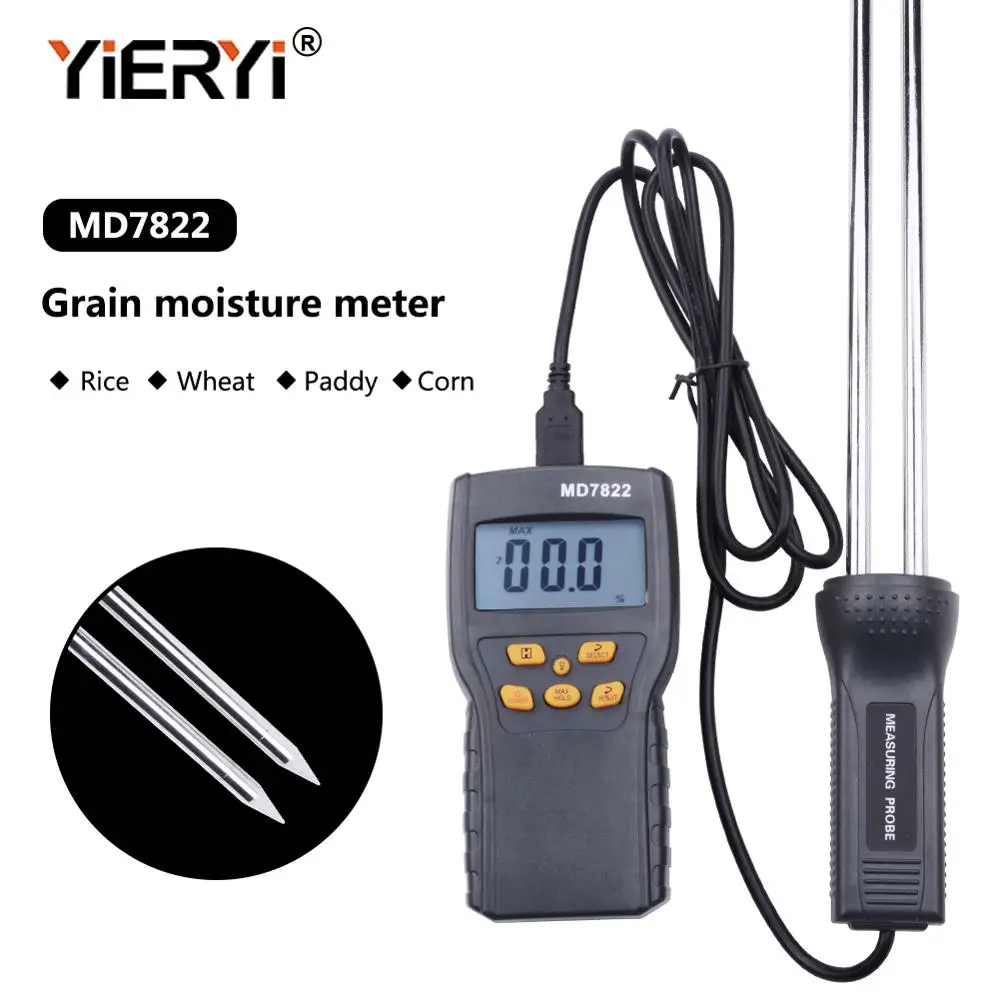 Yieryi Nieuwe Digitale Graan Vochtmeter MD7822 Lcd Display Vochtigheid ...