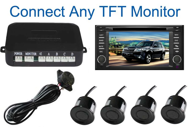 Car Parking System with 4 Sensors visual Car video Parking Sensor Auto ...