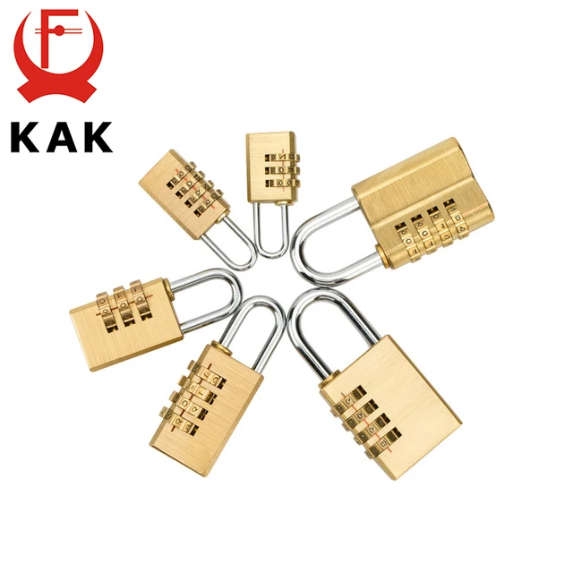 KAK Solid Brass Copper Security Padlock Password Combination Code Lock ...