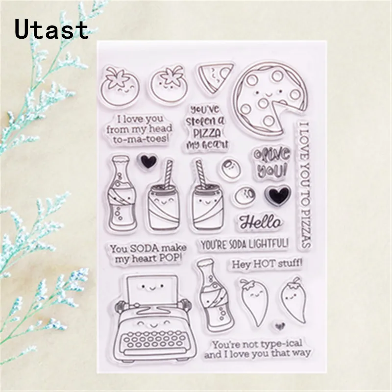 Pizza Food Dinner Clear Silicone Stamps /transparent Rubber Stamp For ...