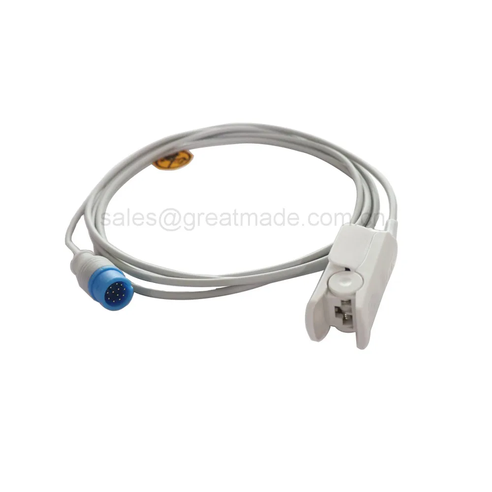 Compatible-Comen-C50-Adult-finger-clip-reusable-spo2-sensor-12pin-blue ...