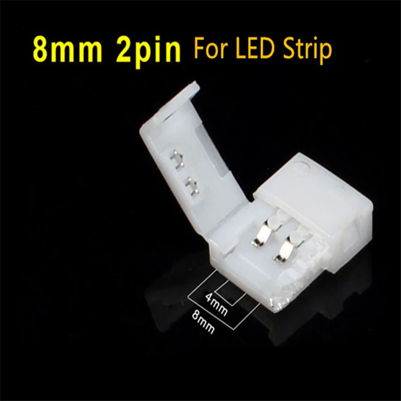 Led Strip connector 8mm 2 pin 10pcs for 3528 Light single color strip ...