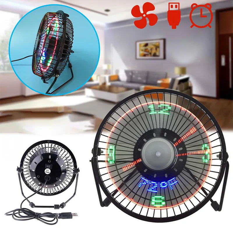 New-Hot-Selling-USB-LED-Clock-Mini-Fan-With-Real-Time-Temperature ...