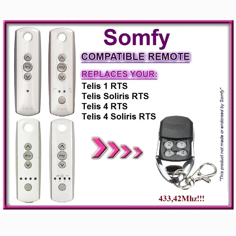 new Somfy Telis 4 RTS / Somfy Telis 4 Soliris RTS compatible mando a ...