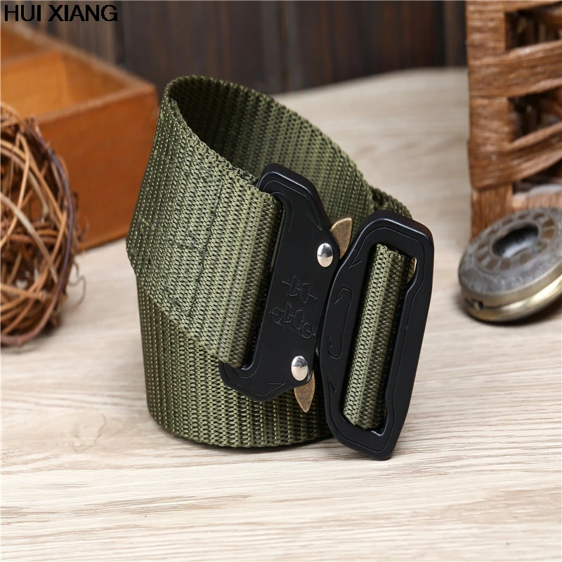 HUI XIANG Tactical Military Belt Canvas Nylon Army Belts For Men 3.8cm ...