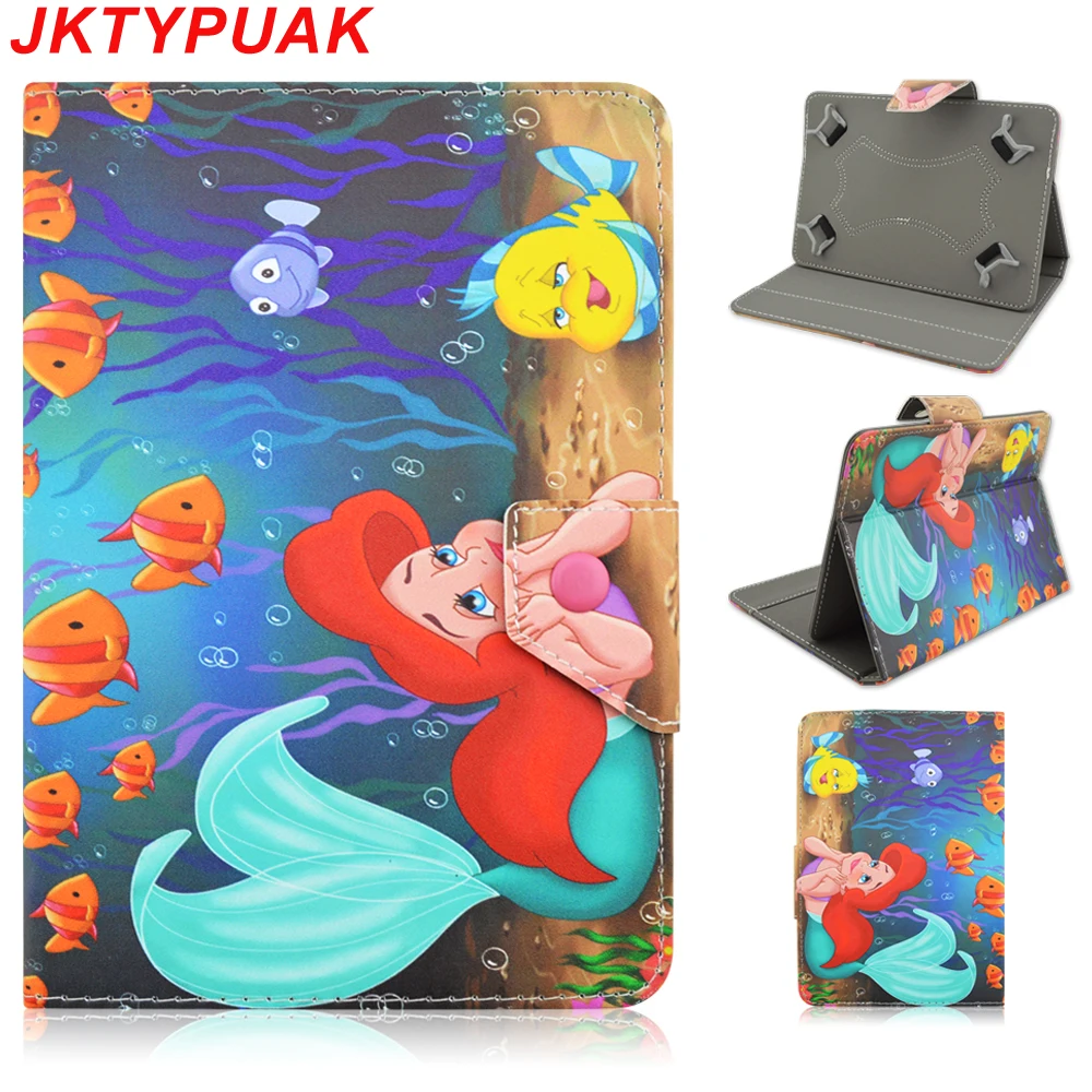 Kids Girls Little Mermaid Ariel Princess Universal PU Leather Case for ...