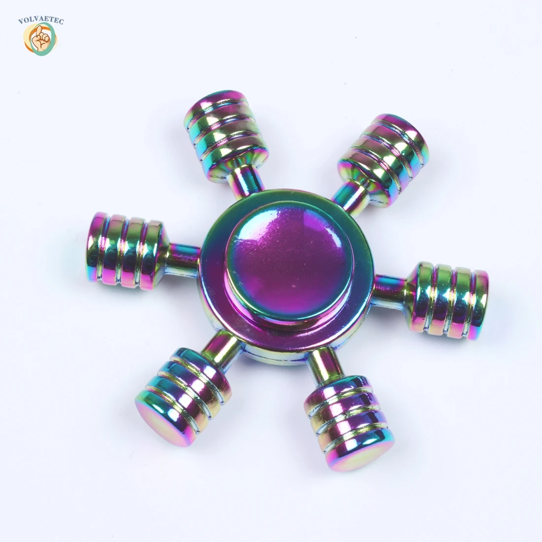 New Arrive 6 Arm Colorful Spinner Metal Finger Spinner Rainbow Hand ...