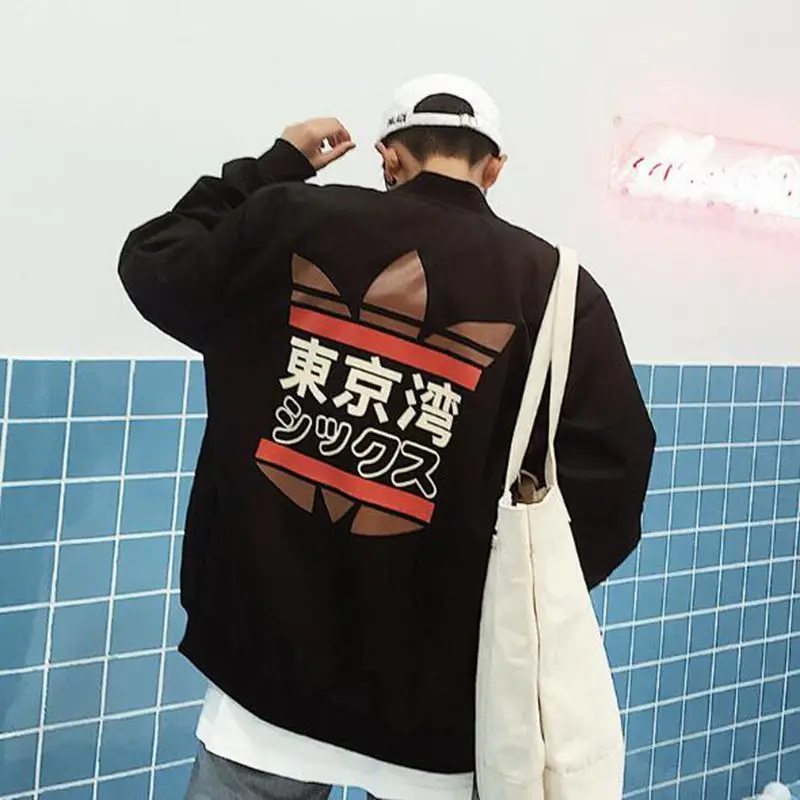 Jacket Men Bomber Jacket Tokyo Bay Printing Outwear Japan Military ...