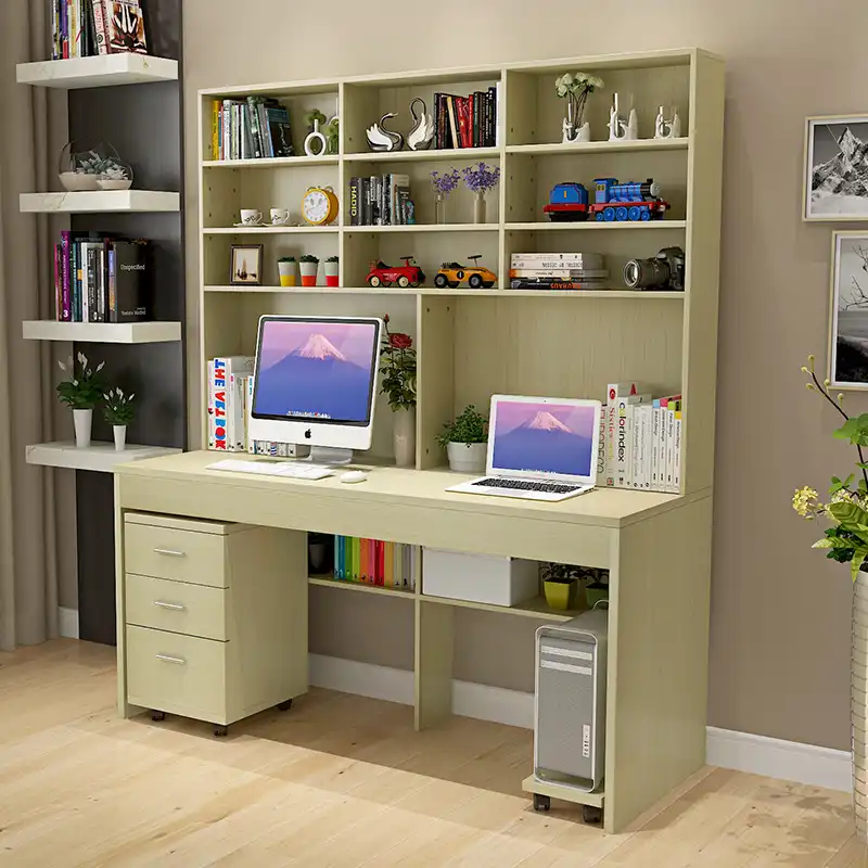 Computer desk with a simple modern desktop bookcase desk bookcase ...