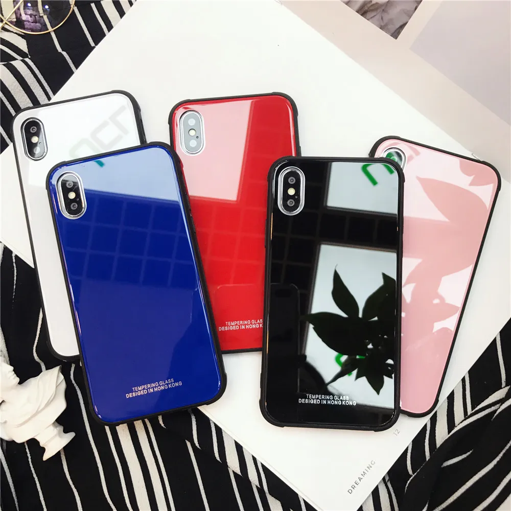 COLORS TEMPERED GLASS Case SkinS FOR APPLE IPHONE 7 8 PLUS X 6S 6 PLUS ...